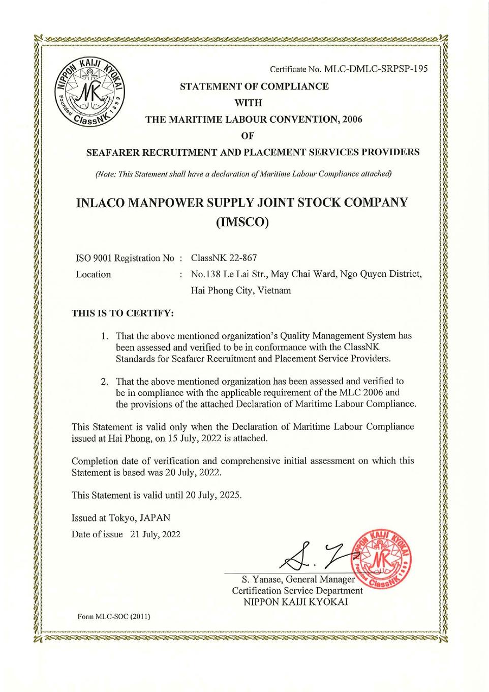 GIẤY PHÉP | IMSCO